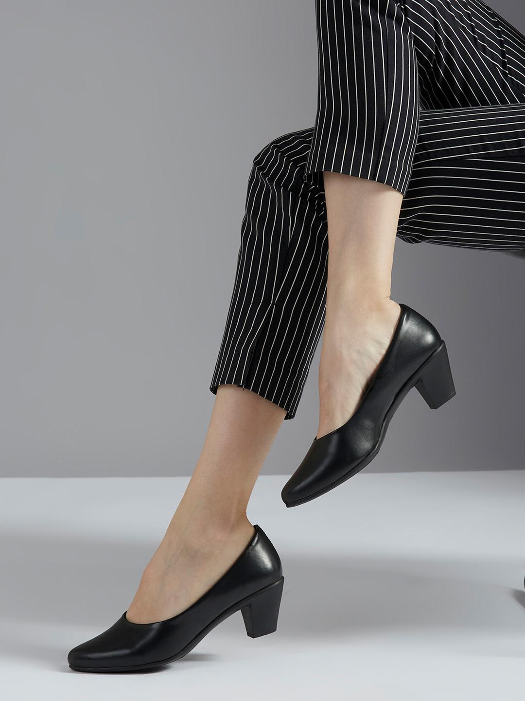 Buy Inc 5 Pointed Toe Work Block Pumps - Heels for Women 24057622 | Myntra