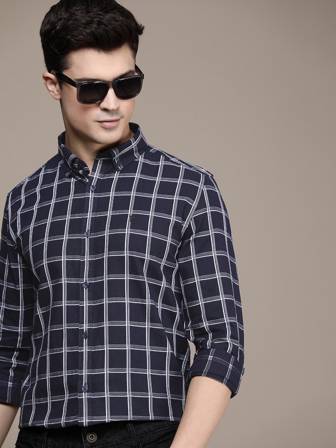 Buy French Connection Pure Cotton Slim Fit Checked Casual Shirt ...