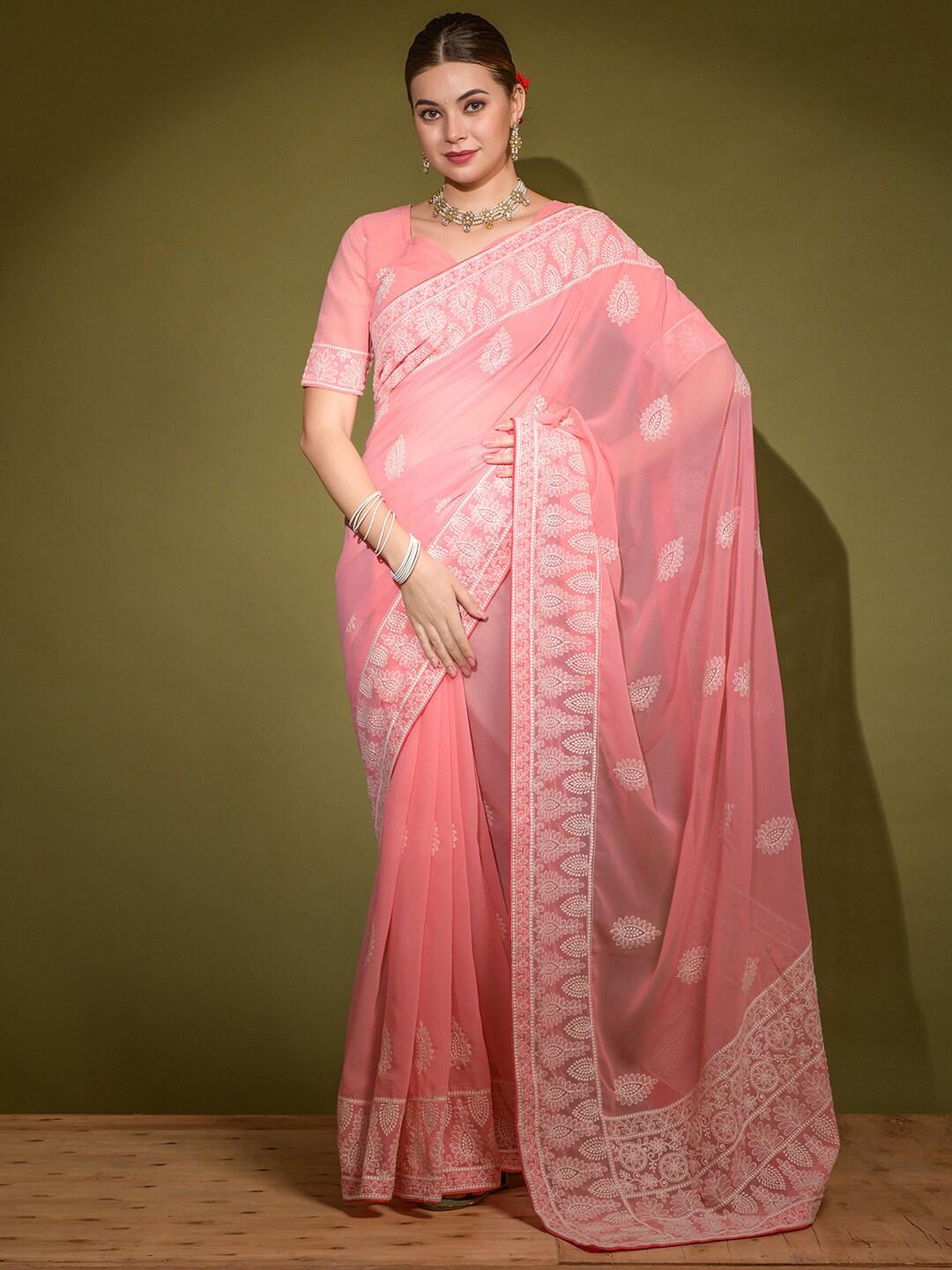 Buy Satrani Floral Embroidered Saree - Sarees for Women 24086192 | Myntra