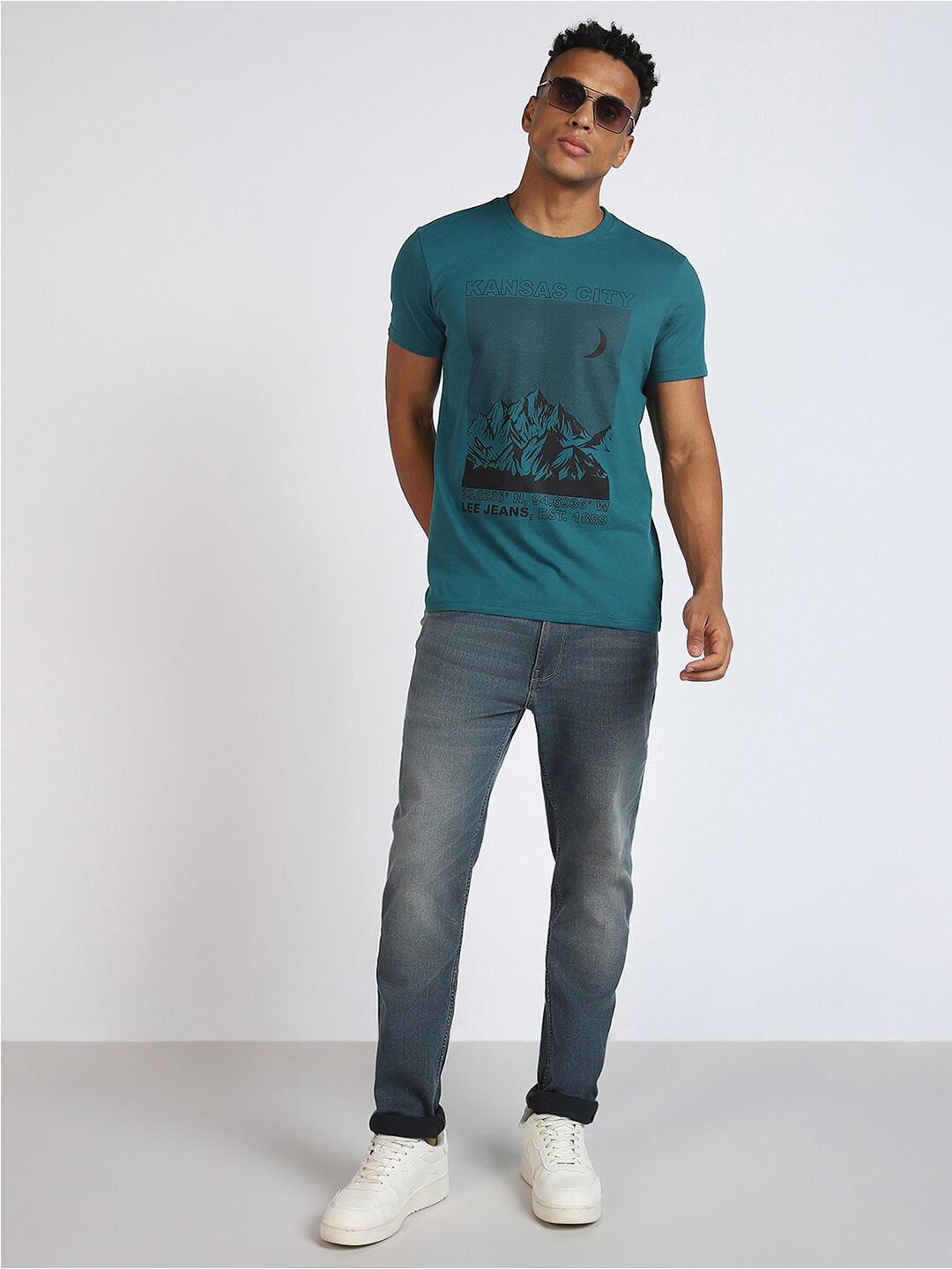 Buy Lee Printed Cotton Slim Fit T Shirt - Tshirts for Men 24088780 | Myntra