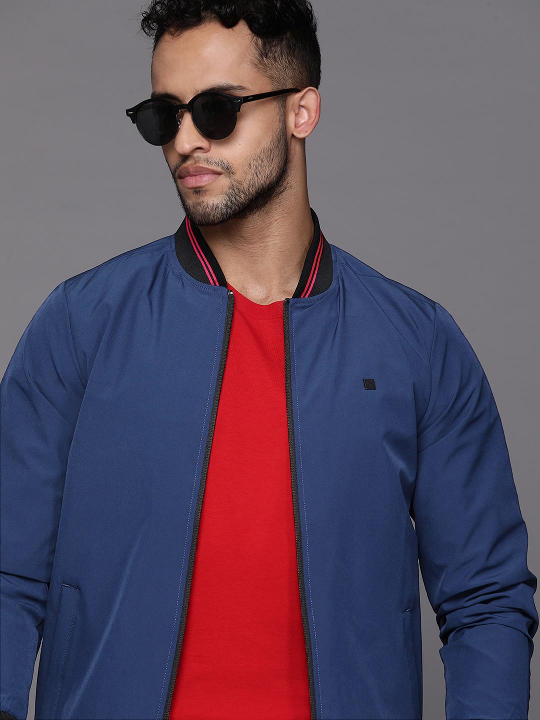 Buy Allen Solly Stand Collar Bomber Jacket - Jackets for Men 24094328 ...