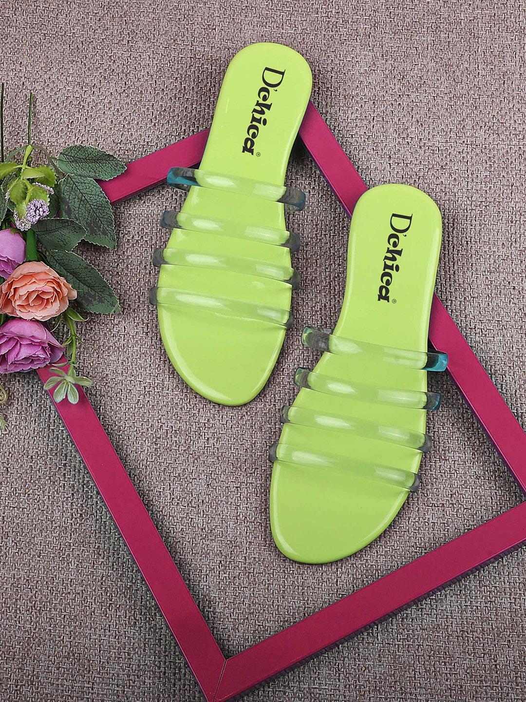 Buy DChica Transparent Strappy Open Toe Flats - Flats for Women ...