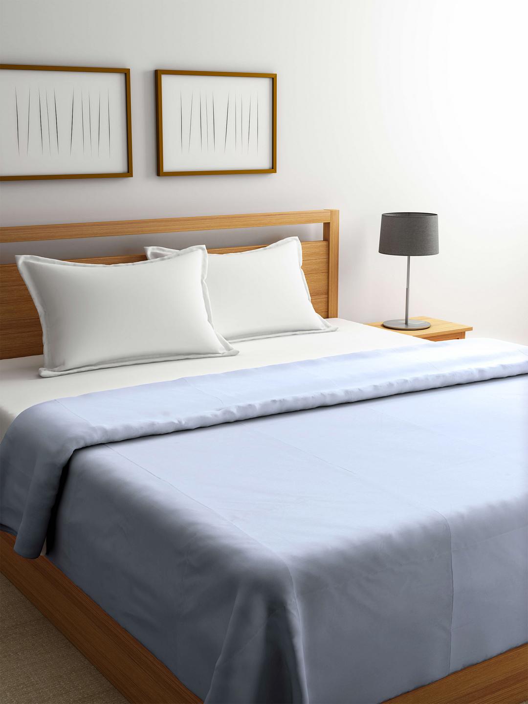 Buy Portico New York Blue Solid Double Bed Duvet Cover - Duvet Cover ...