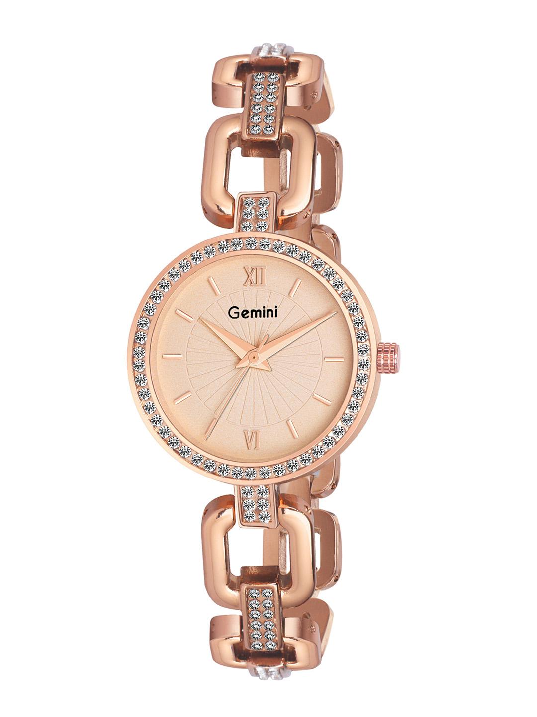 Buy GEMINI Women Embellished Dial & Stainless Steel Bracelet Style ...