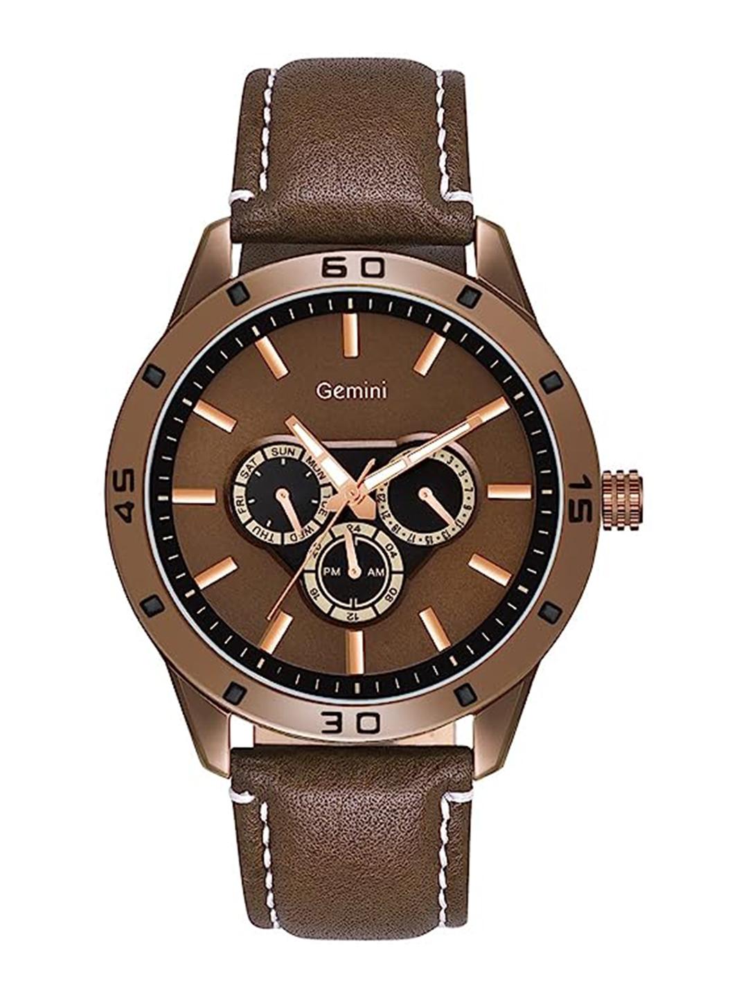 Buy GEMINI Men Dial & Leather Straps Analogue Watch JMD U914QL01 ...