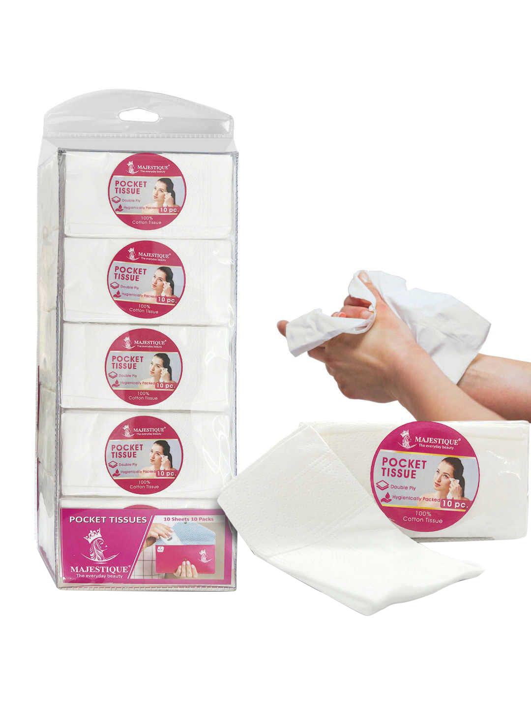 Buy MAJESTIQUE Mini Facial Tissue Packs 2 Ply Tissues 100Pcs - Facial ...