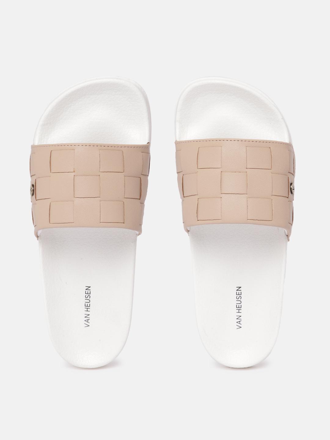 Buy Van Heusen Woman Basket Weave Textured Sliders - Flip Flops for ...