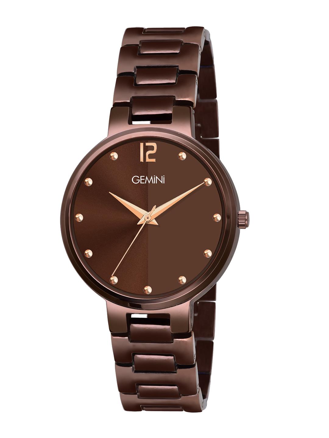 Buy GEMINI Women Embellished Dial & Stainless Steel Straps Analogue ...
