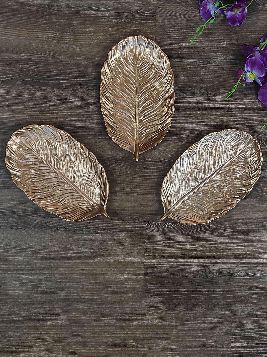 Buy Art Street Palm Leaves MDF Glossy Hanging Hall 3Pcs Wall Plates 11 ...
