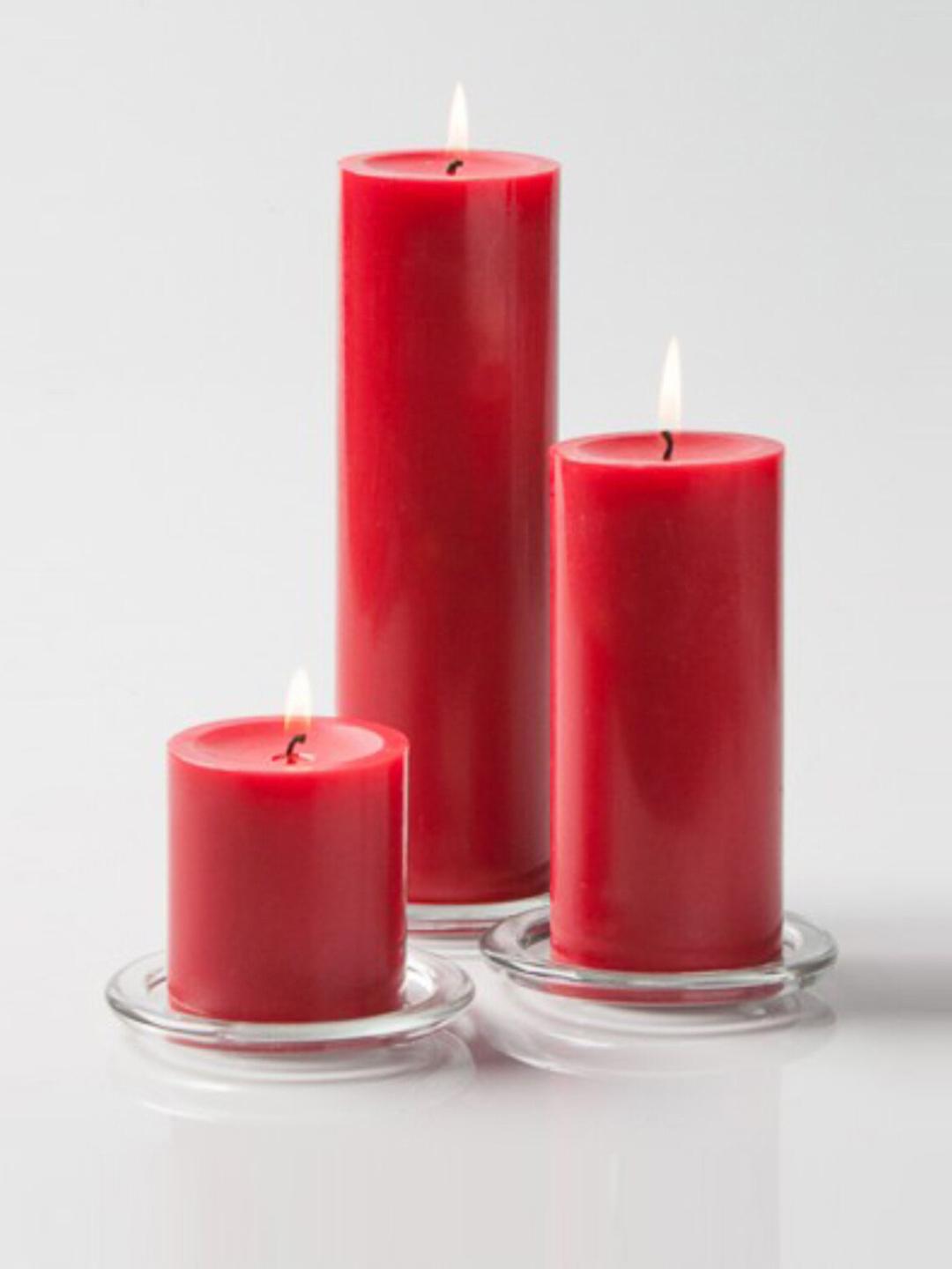 Buy Aromatic Fables Red 3 Pieces Rose Fragrance Wax Pillar Candles ...