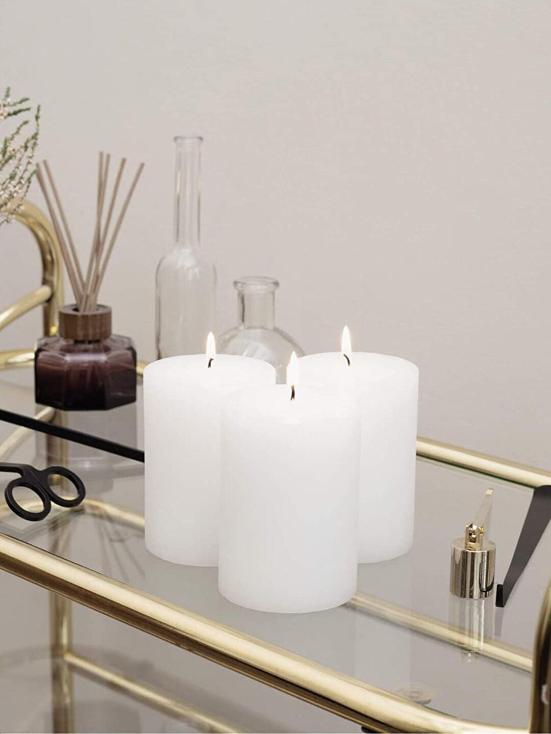 Buy Aromatic Fables Rustic 3Pcs Scented 1 Wick Jasmine Solid Geometric ...