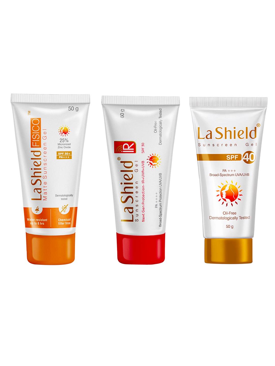 Buy La Shield Set Of 3 Sunscreen Gel SPF30 + SPF40 + SPF50 - Face ...