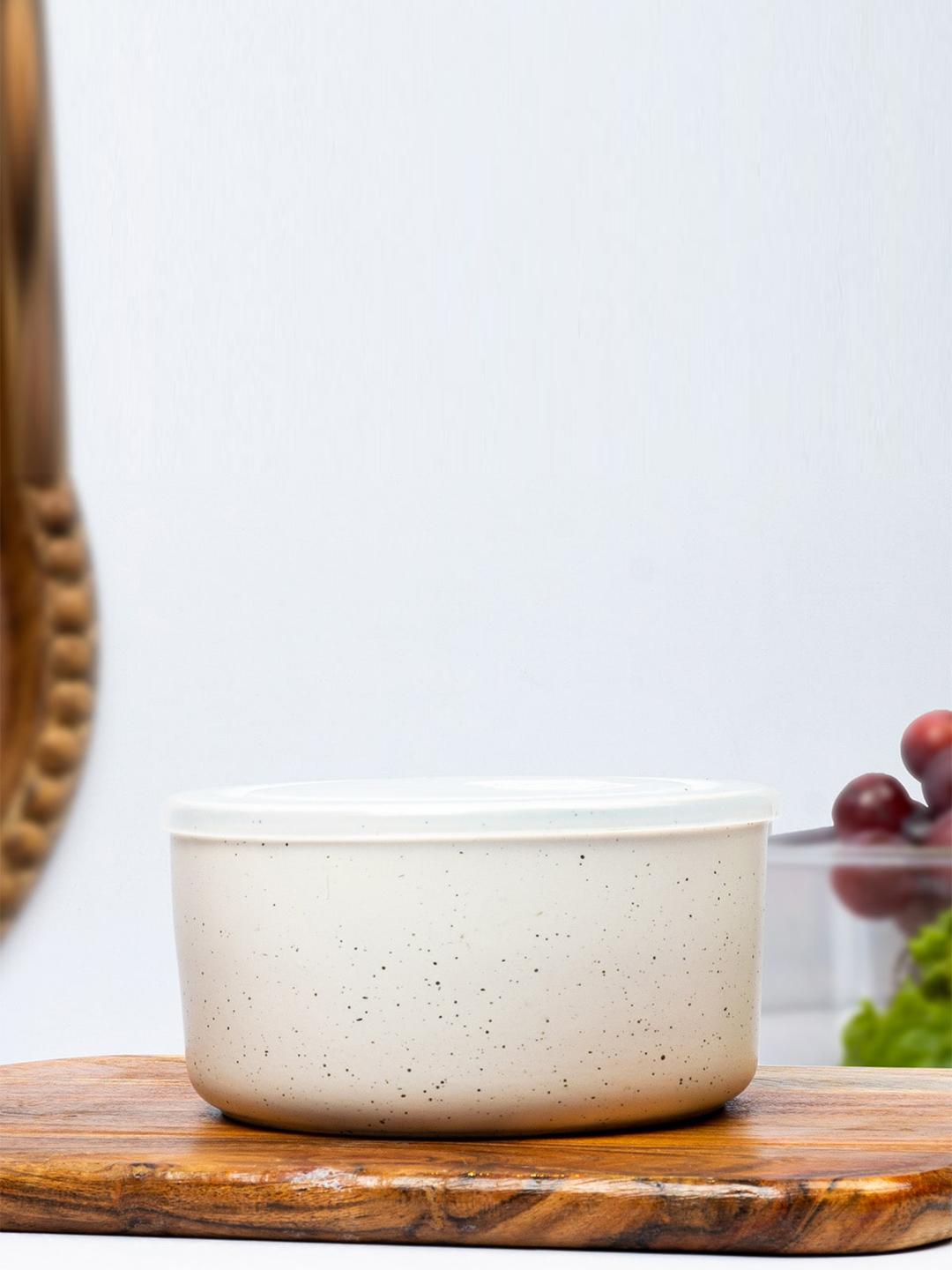 Buy Anko White Porcelain Kitchen Food Container 800 ML - Container for ...