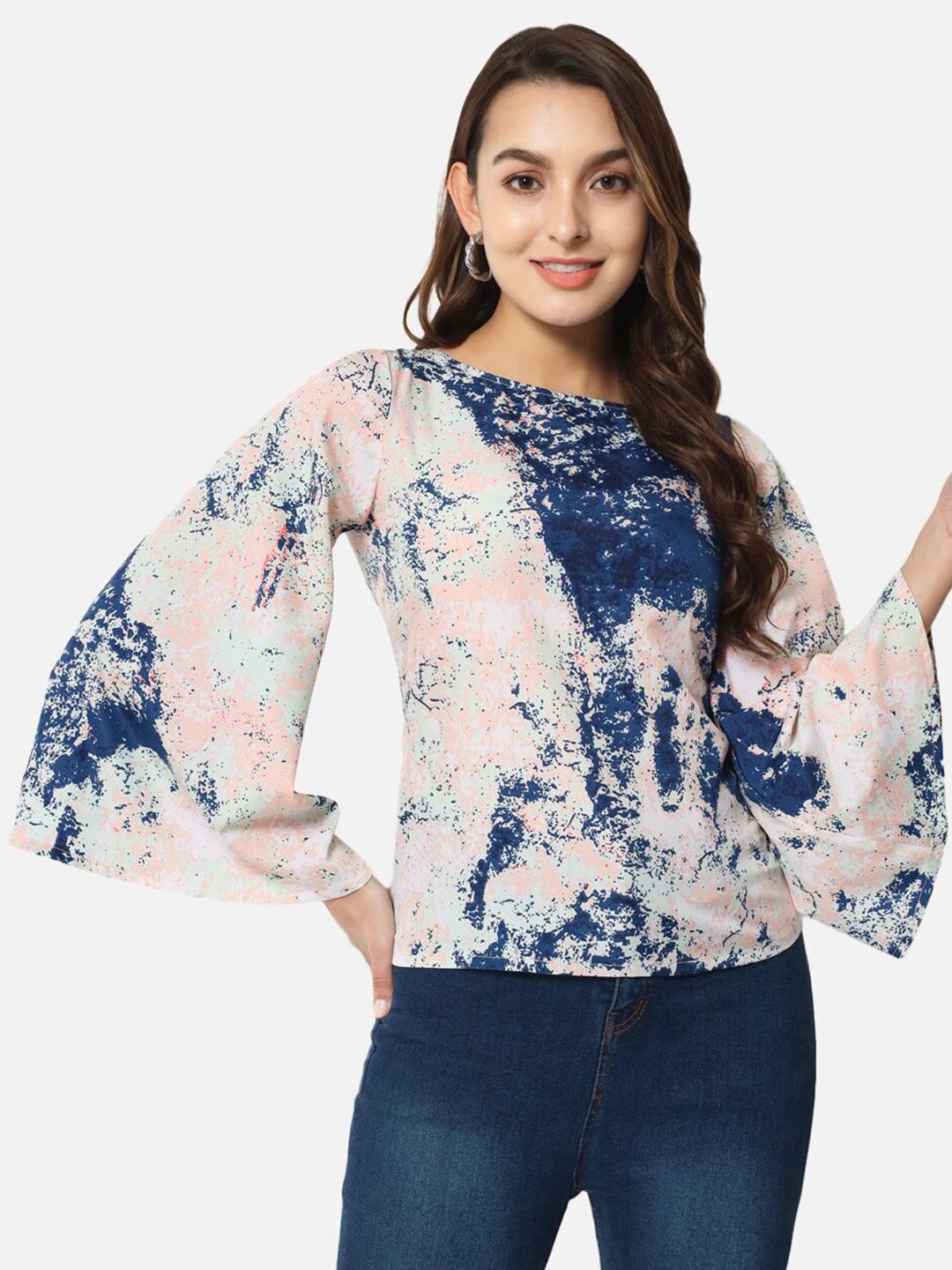 Buy BAESD Abstract Printed Bell Sleeves Top - Tops for Women 24208144 ...