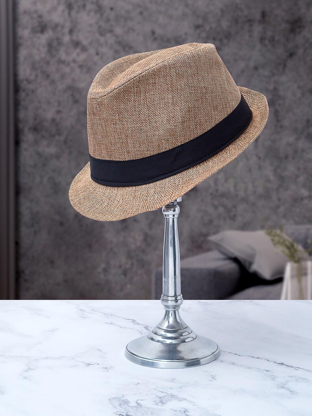 Buy Golden Peacock Men Textured Threaded Fedora Hat - Hat for Men ...