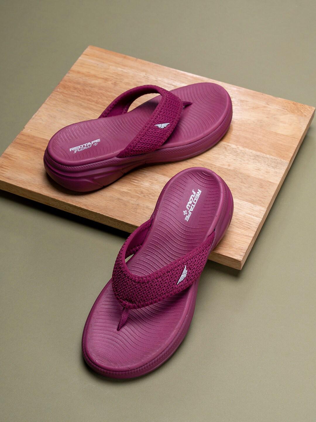 Buy Red Tape Women Self Design Thong Flip Flops - Flip Flops for Women ...