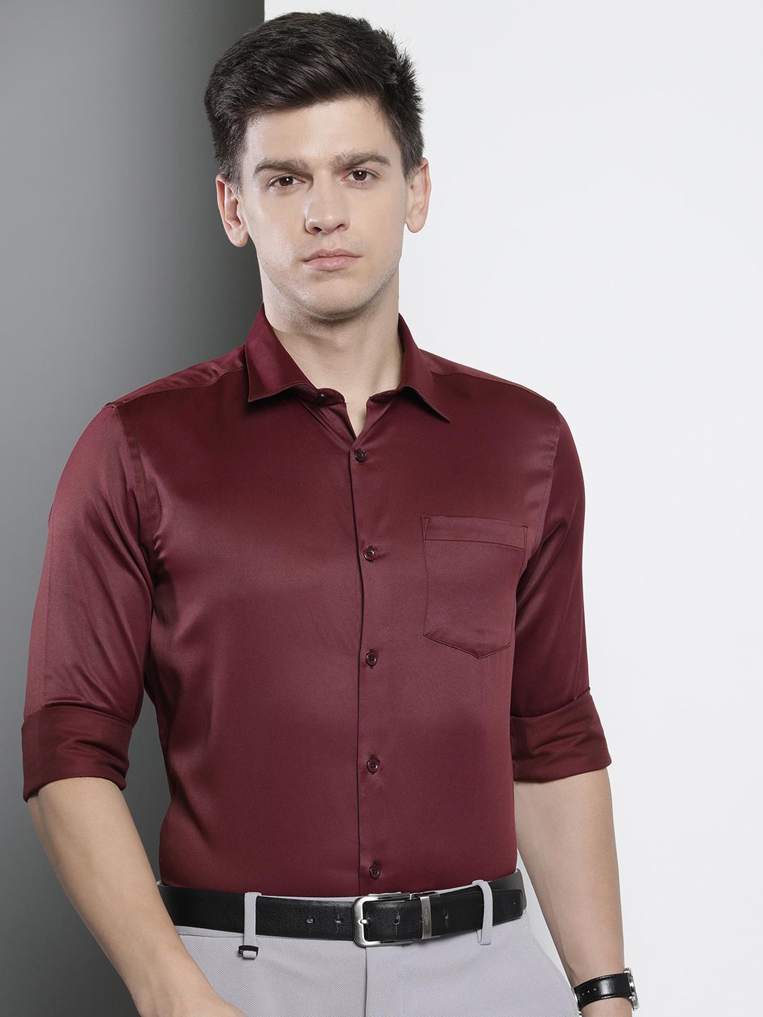 Buy The Indian Garage Co. X Luxe Men Solid Slim Fit Opaque Formal Shirt ...
