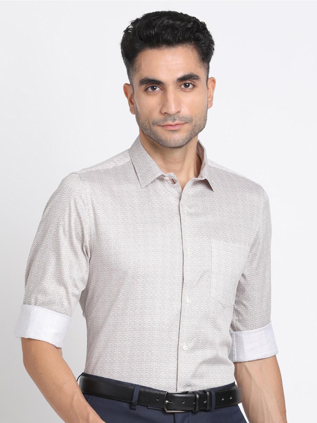 Buy Turtle Modern Slim Fit Geometric Printed Formal Shirt - Shirts for ...