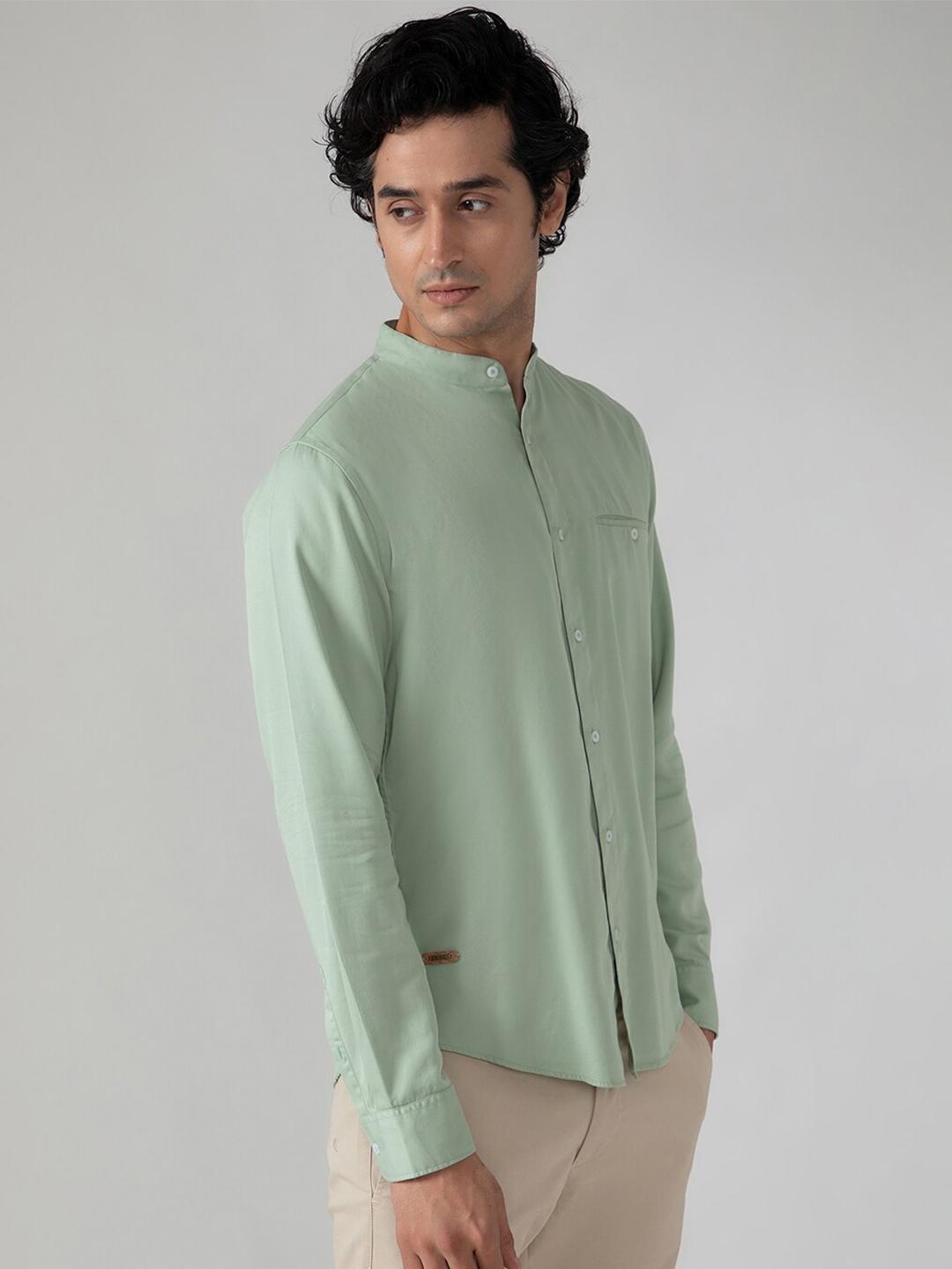 Buy SUBTRACT Band Collar Slim Fit Casual Shirt - Shirts for Men ...