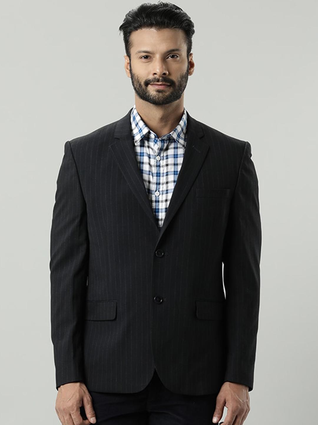 Buy Indian Terrain Striped Single Breasted Formal Blazer - Blazers for ...