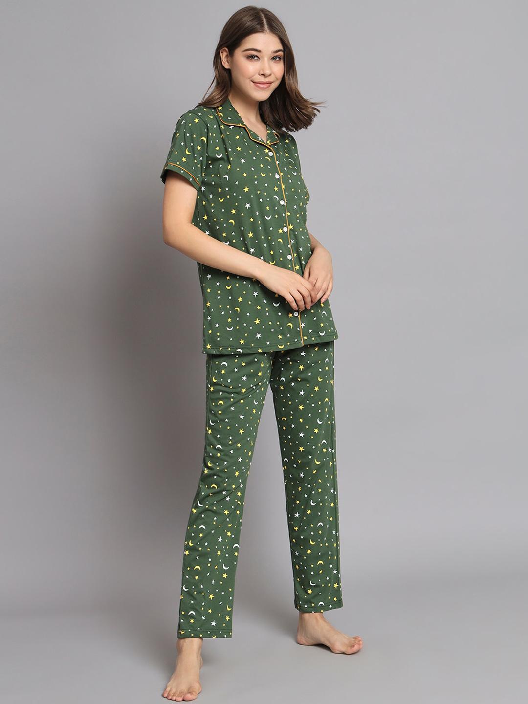 Buy SEPHANI Conversational Printed Shirt With Pyjamas - Night Suits for ...