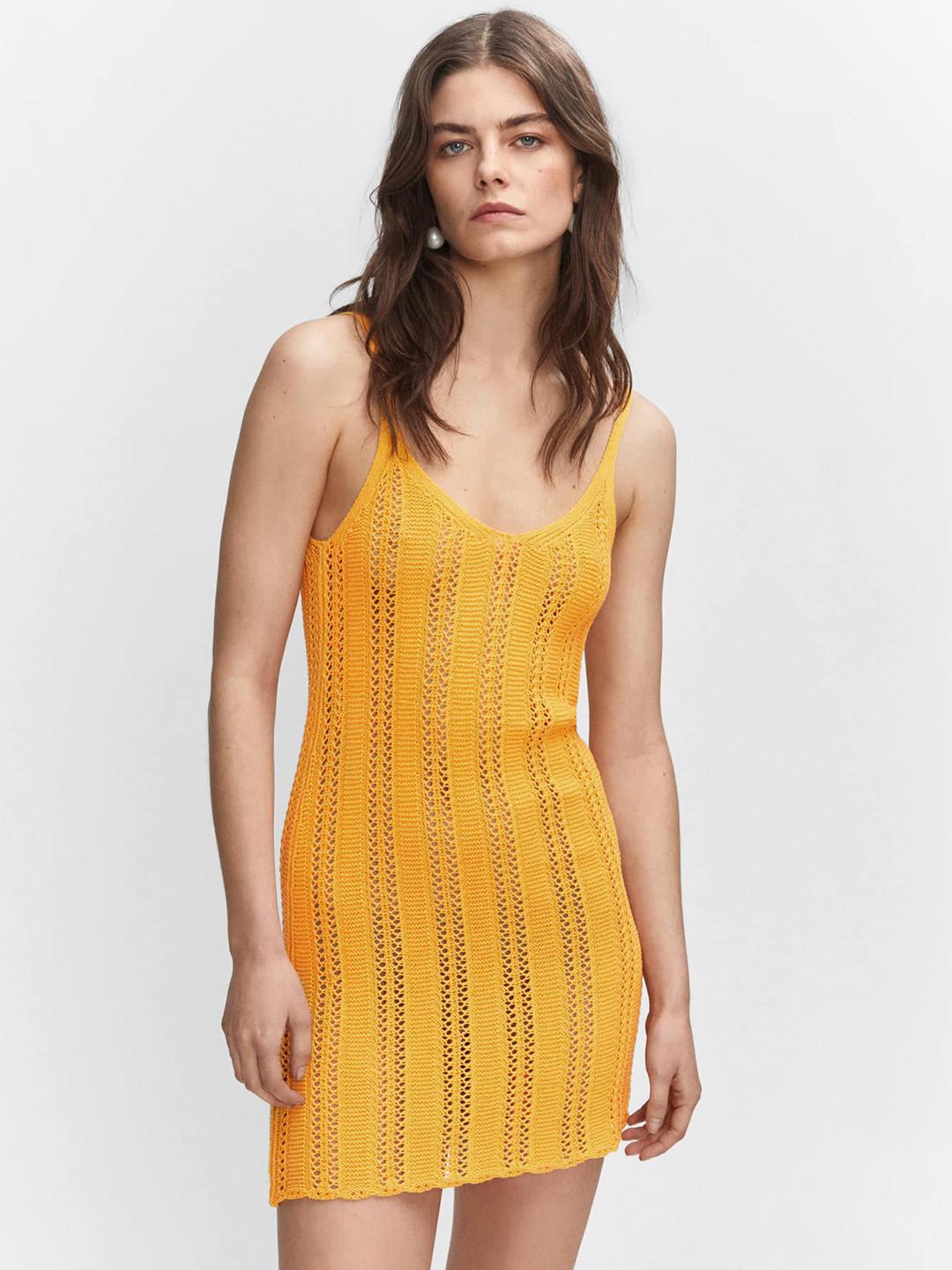 Buy MANGO Open Knit Sheath Mini Dress - Dresses for Women 24286732 | Myntra