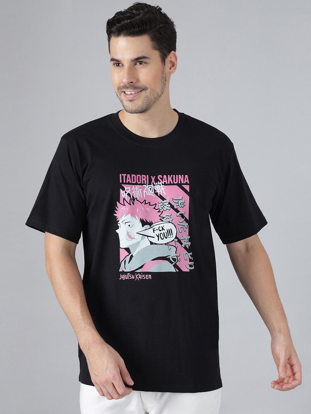 Buy Gavin Paris Round Neck Graphic Printed Pure Cotton Loose T Shirt ...