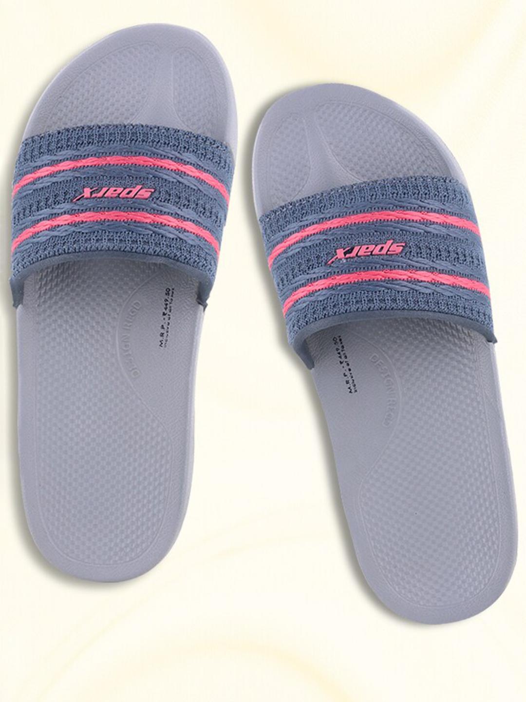 Buy Sparx Women Self Design Fabric Sliders - Flip Flops for Women ...