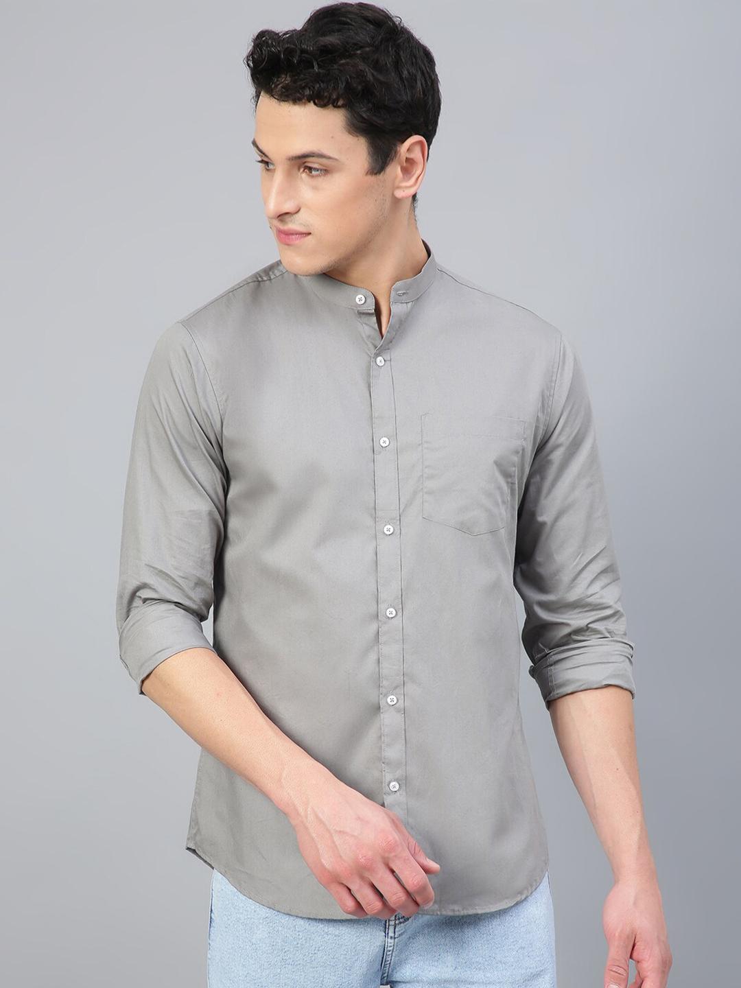 Buy FTX Standard Band Collar Opaque Cotton Casual Shirt - Shirts for ...