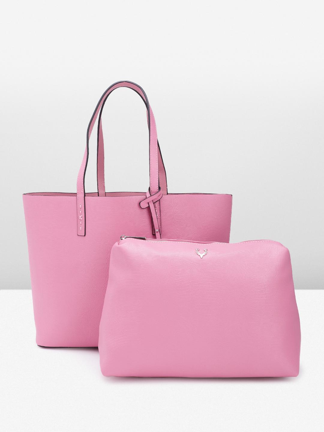 Buy Allen Solly Abstract Textured Shopper Tote Bag With Pouch ...