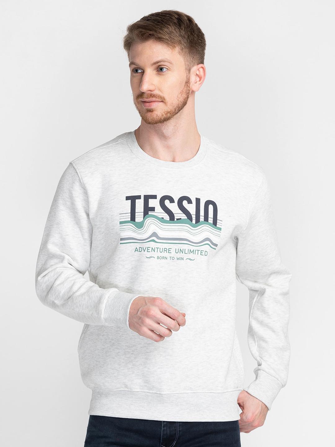 Buy TESSIO Brand Logo Printed Pullover Cotton Sweatshirt - Sweatshirts ...