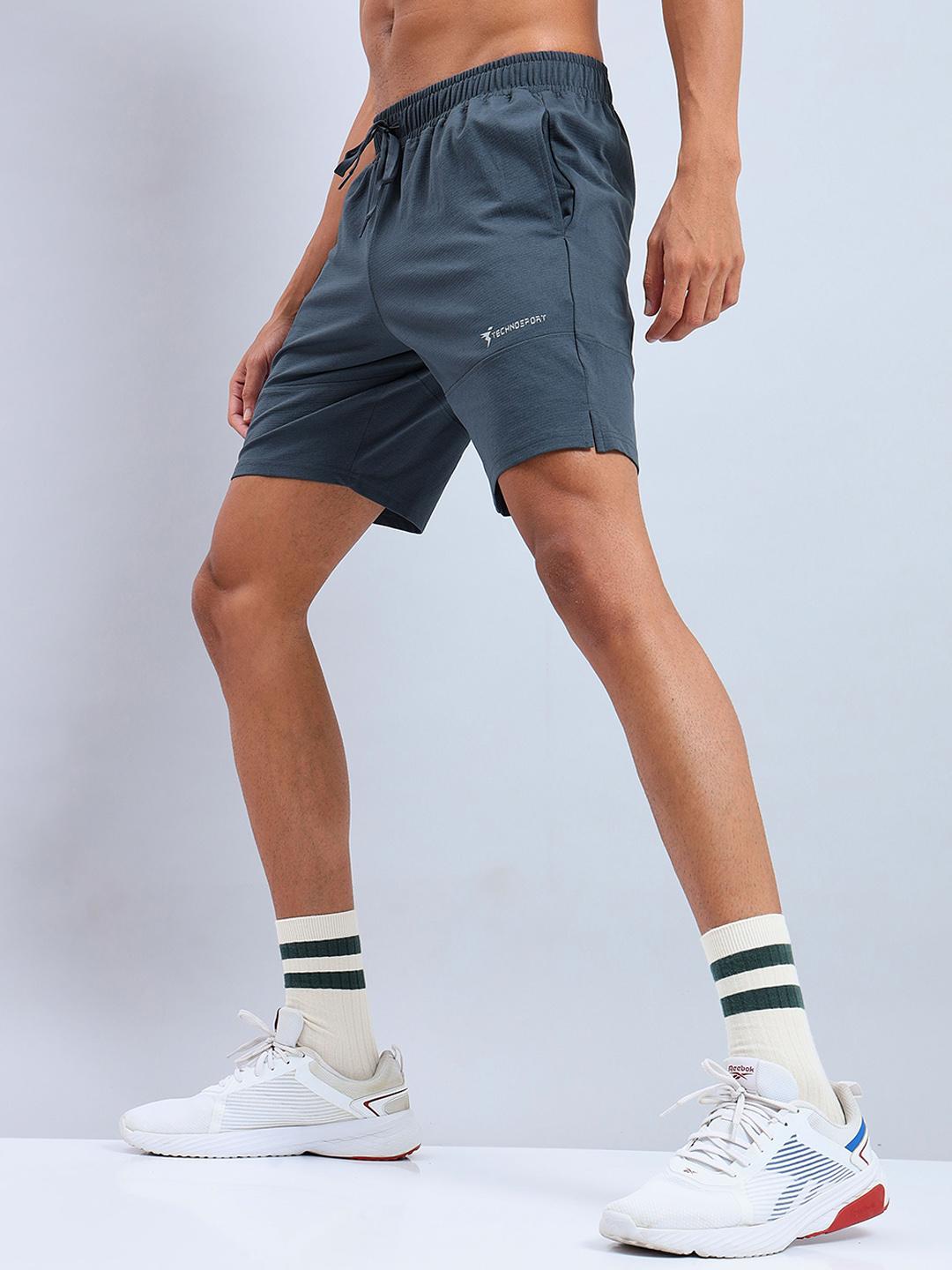 Buy Technosport Men Mid Rise Slim Fit Sports Shorts With Antimicrobial ...