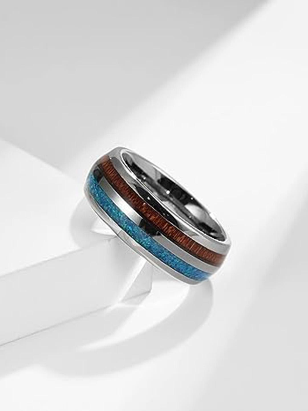 Buy KRYSTALZ Silver Plated Titanium Finger Ring - Ring for Unisex ...