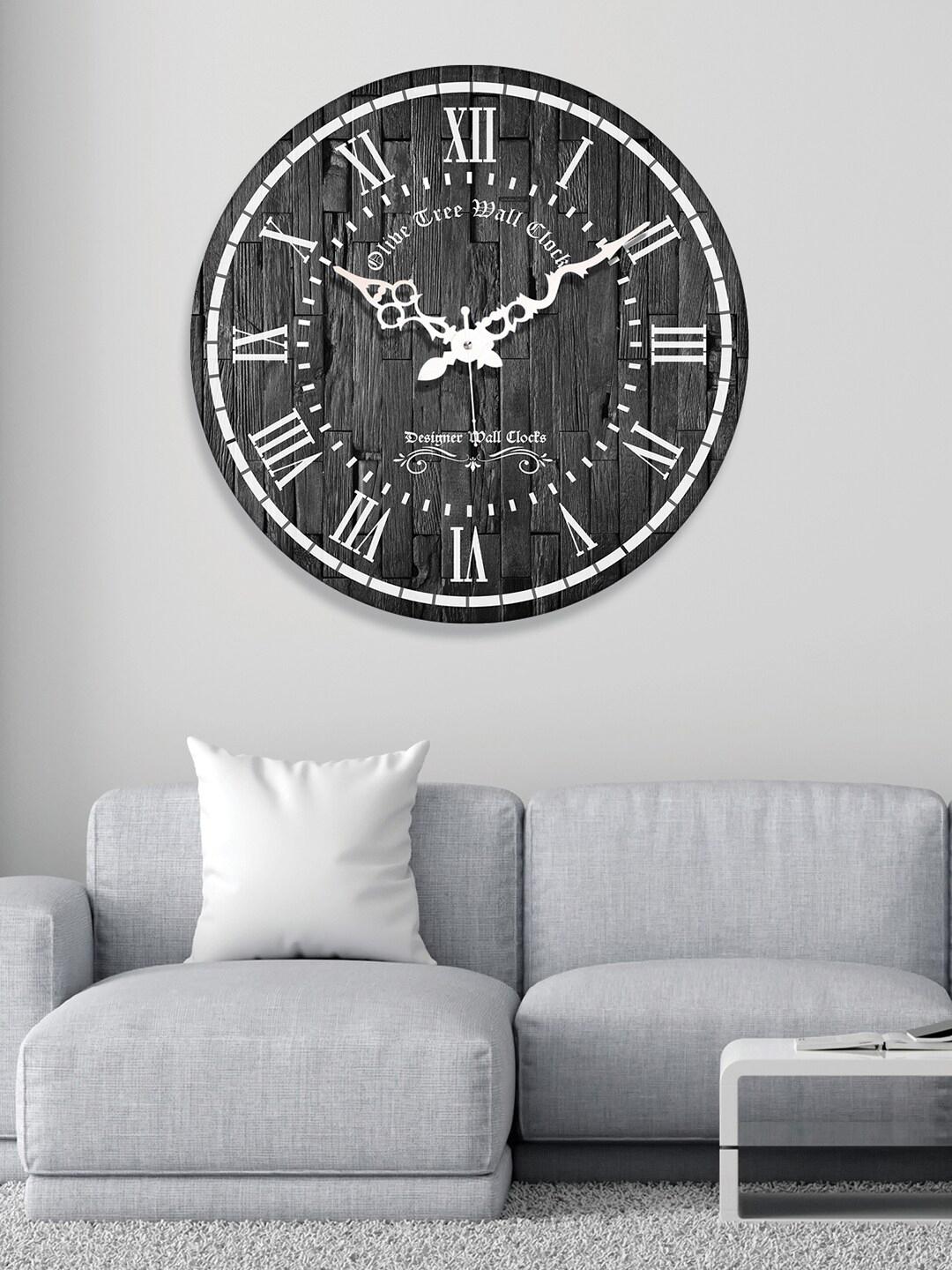 Buy OLIVE TREE Contemporary MDF Large Display Round Battery Analogue ...