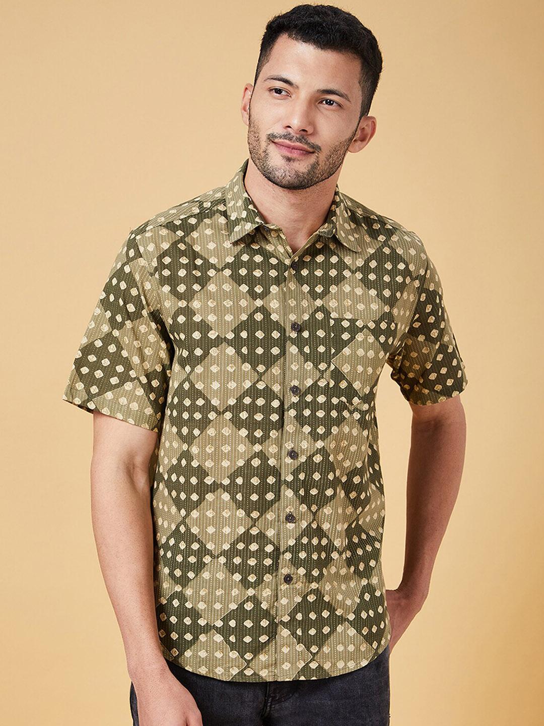 Buy Indus Route By Pantaloons Shirt Collar Geometric Printed Kurta ...