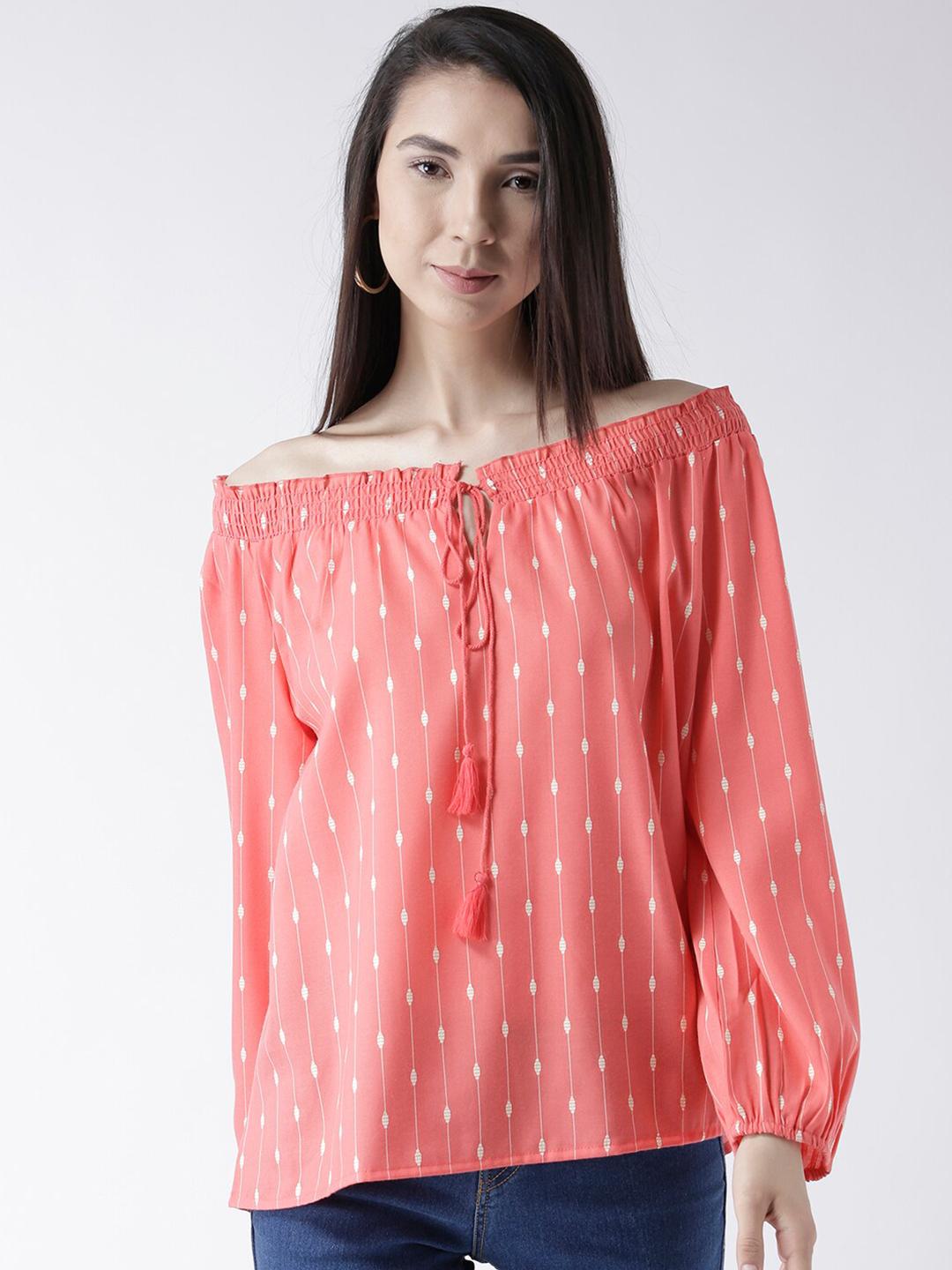 Buy Fusion Beats Geometric Print Off Shoulder Bardot Top - Tops for ...