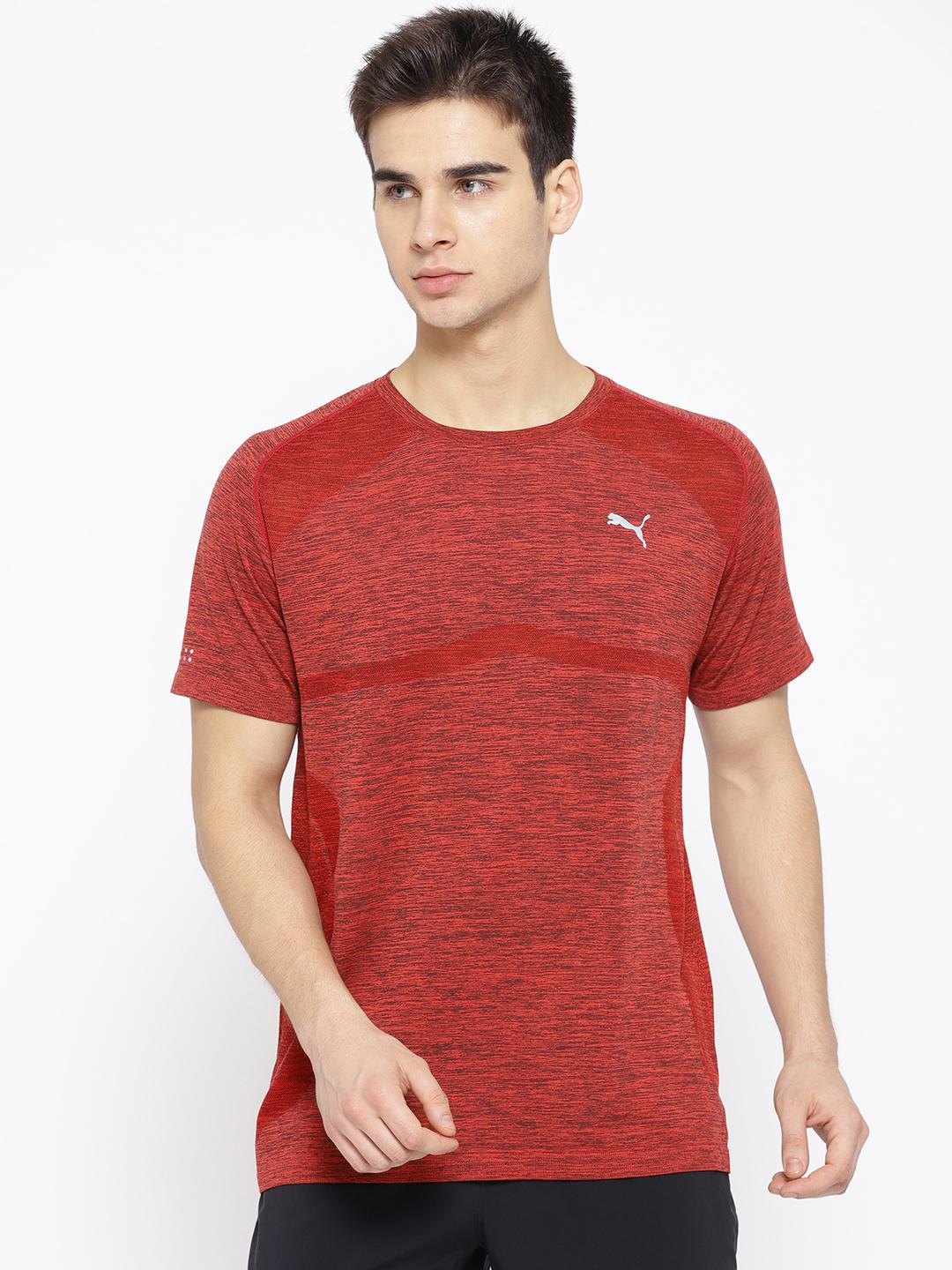 Buy Puma Men Red Solid PWRRUN EvoKNIT T Shirt - Tshirts for Men 2445587 ...