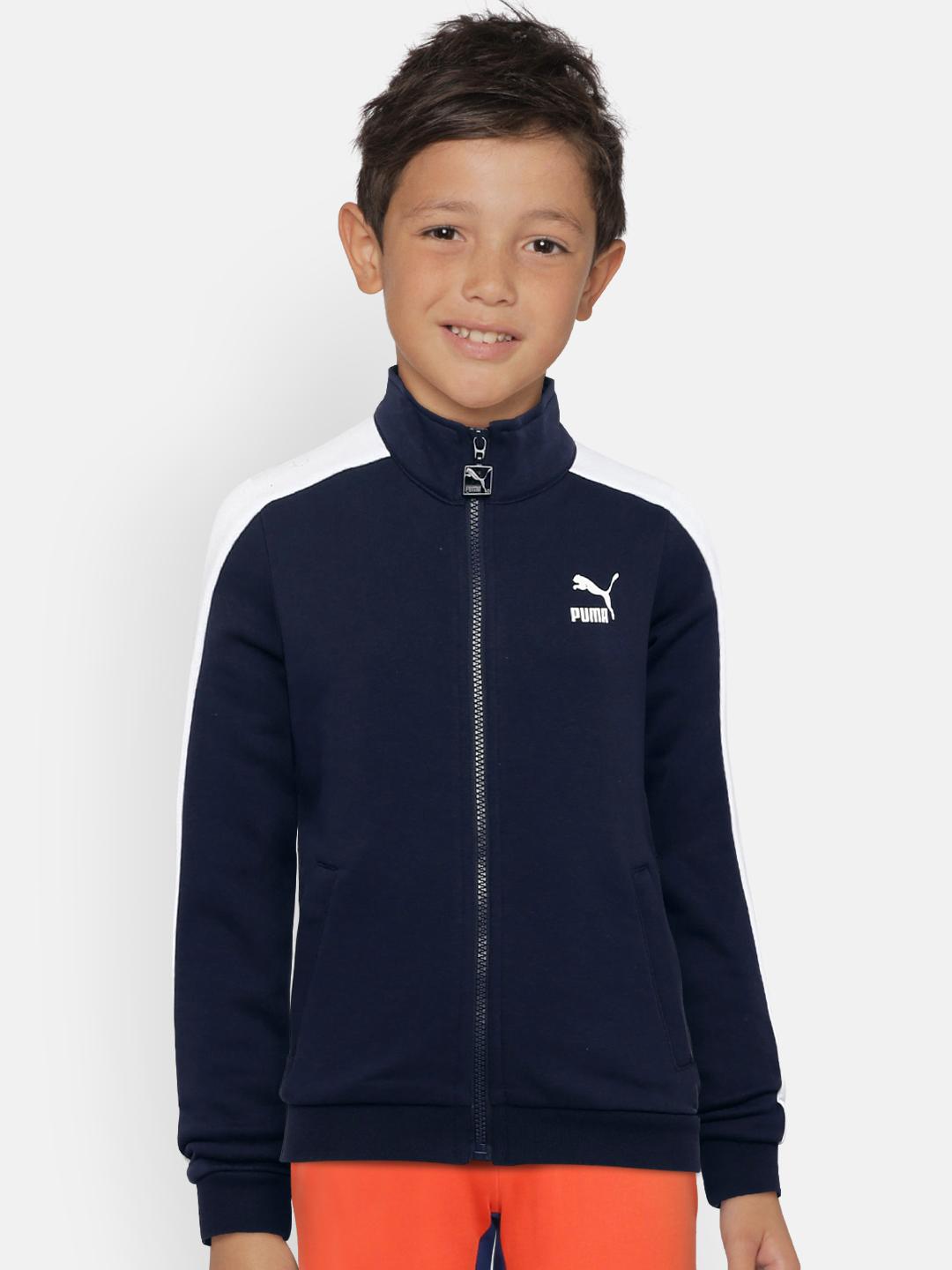 Buy Puma Boys Navy Classic T7 Track Jacket - Jackets for Boys 2446110 ...