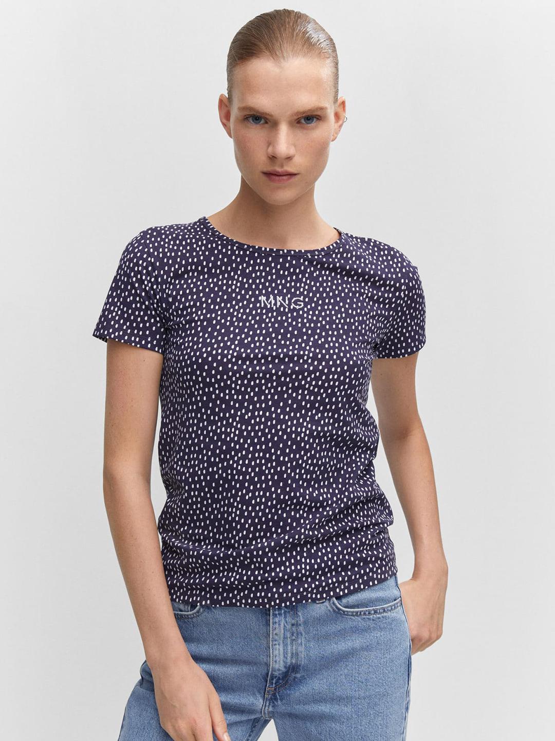 Buy MANGO Printed Pure Cotton T Shirt - Tshirts for Women 24518406 | Myntra