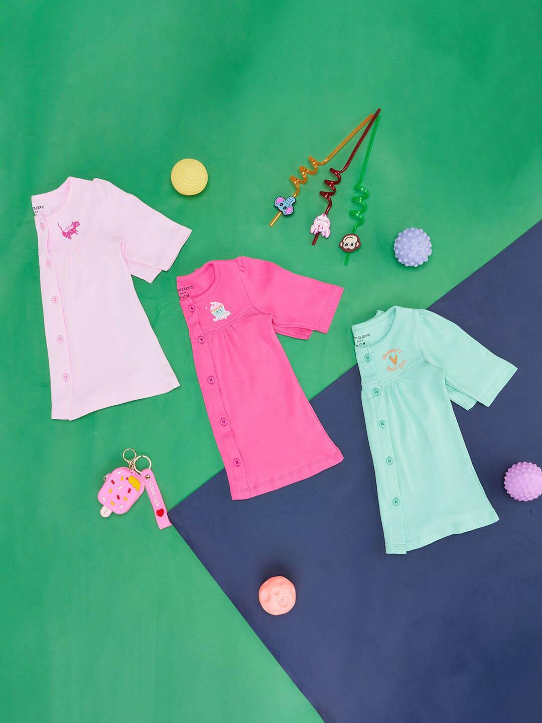 Buy Pantaloons Baby Infants Girls Round Neck Cotton A Line Dress ...