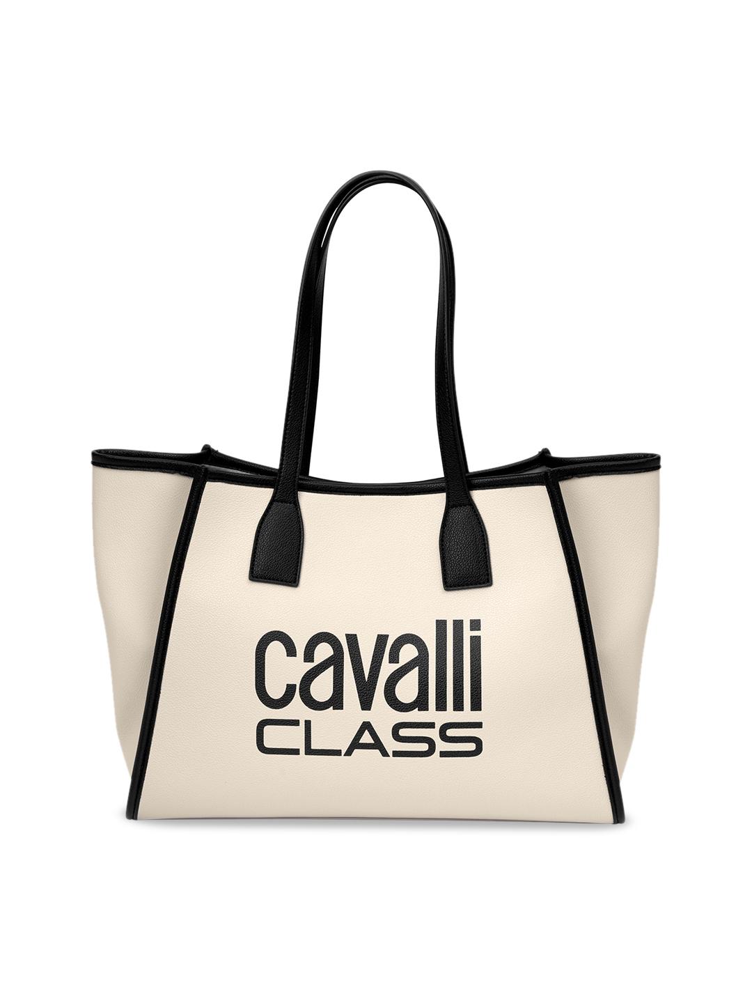 Buy Cavalli Class Brand Logo Printed Shopper Tote Bag - Handbags for ...