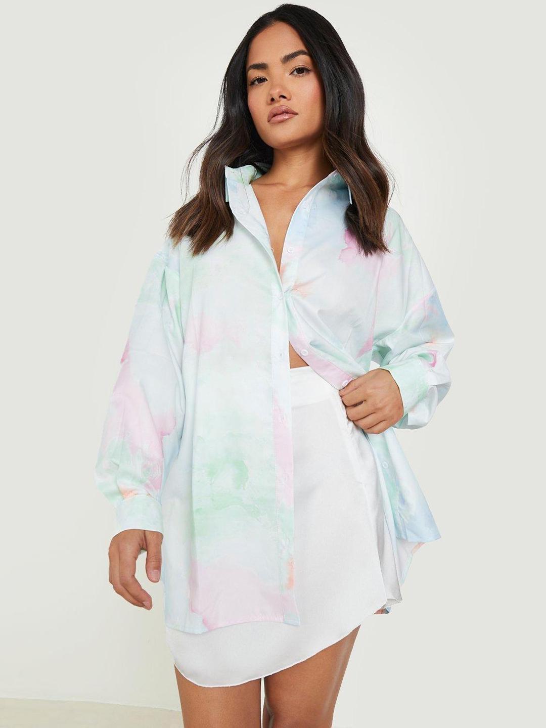 Buy Boohoo Tie & Dye Oversized Shirt - Shirts for Women 24550410 | Myntra