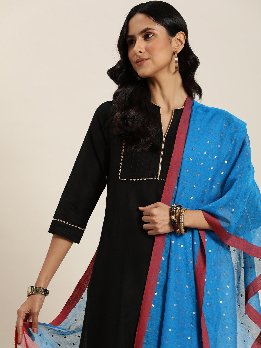 Buy Taavi Woven Design Handloom Dupatta With Sequinned - Dupatta for ...