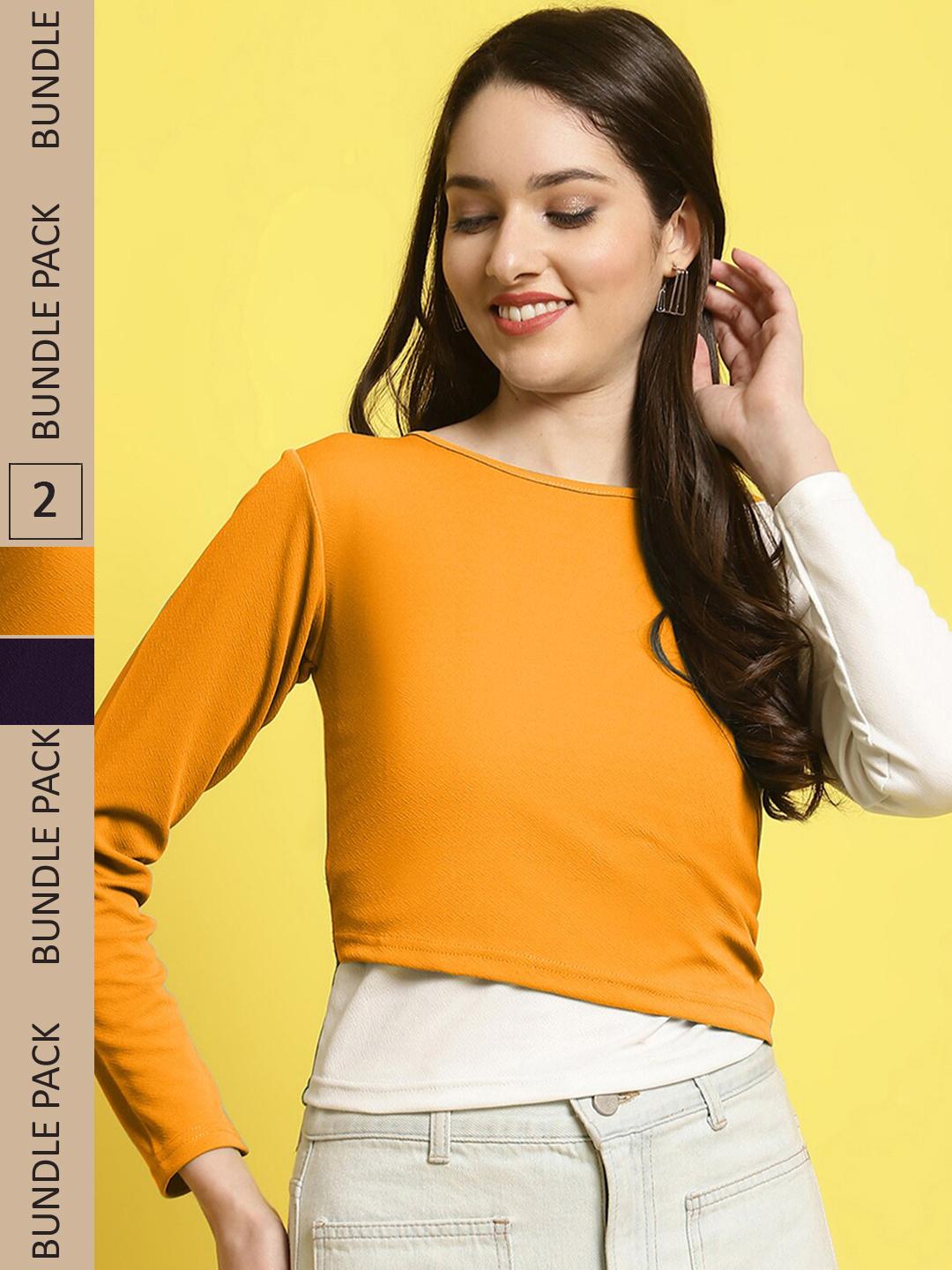Buy Fabflee Pack Of 2 Gathered Top - Tops for Women 24557160 | Myntra