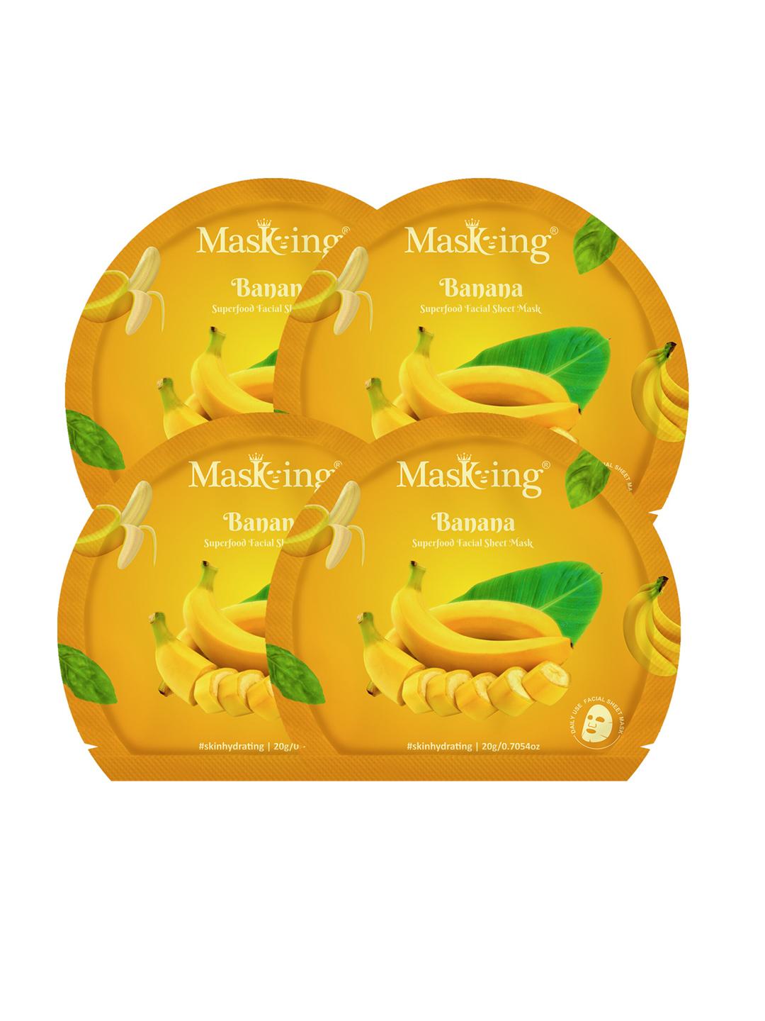 Buy Masking Pack Of 4 Banana Facial Sheet Masks - Sheet Masks for ...