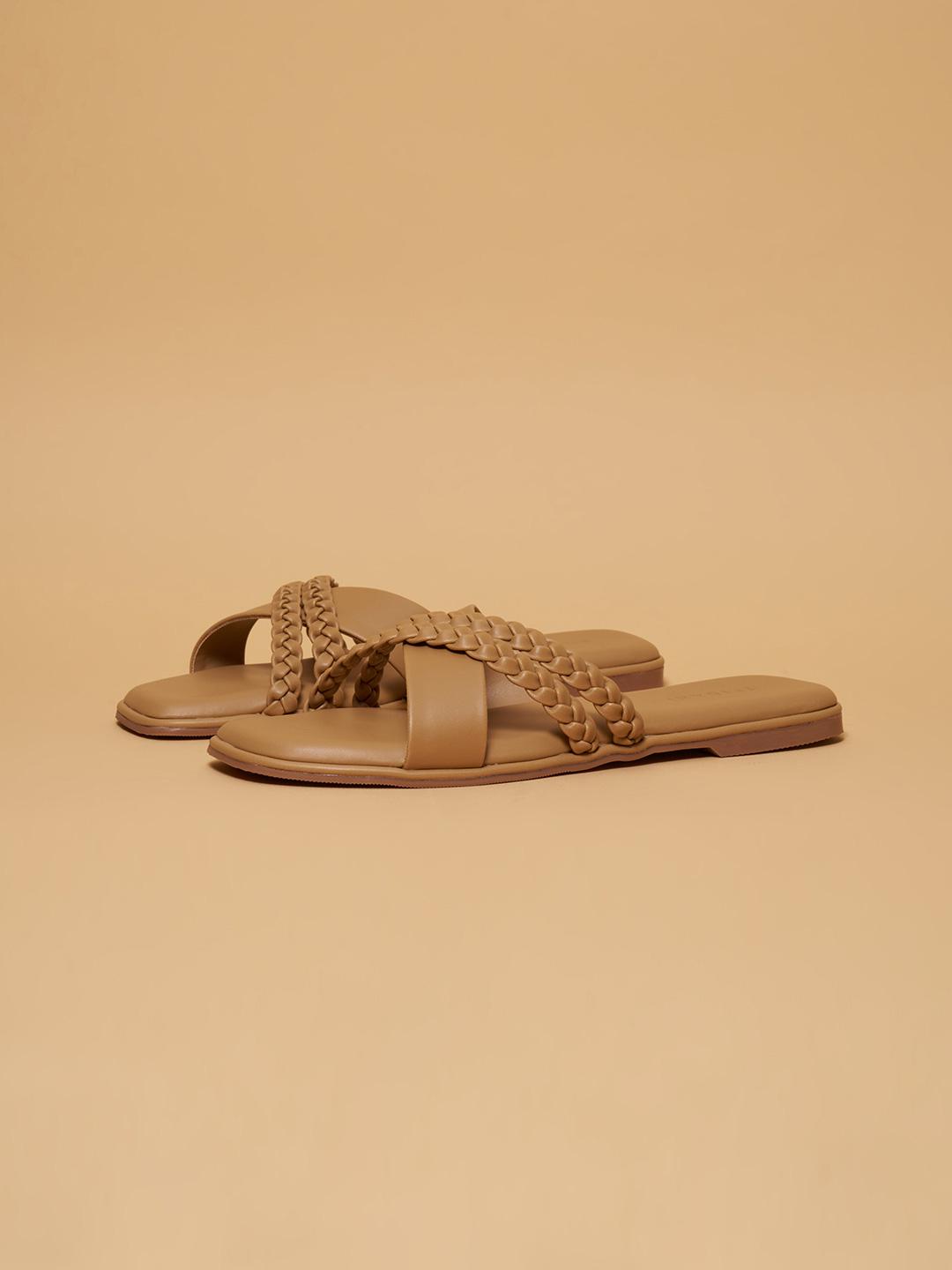 Buy ERIDANI Remy Braided Open Toe Flats - Flats for Women 24576102 | Myntra