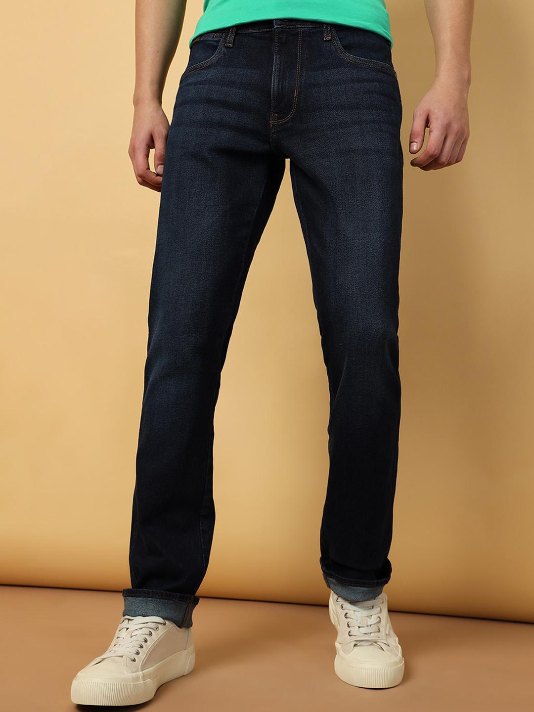 Buy Wrangler Men Millard Mid Rise Light Fade Dark Shade Clean Look ...