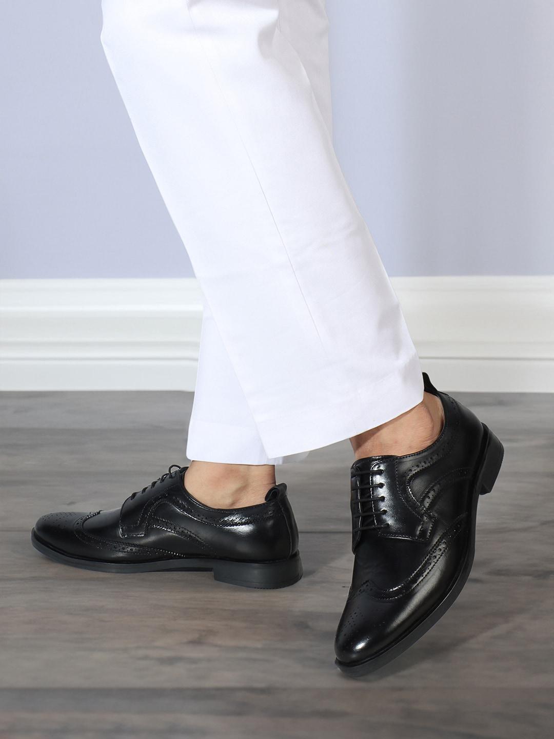 Buy Carlton London Men Textured Leather Formal Borgues Shoes - Formal ...