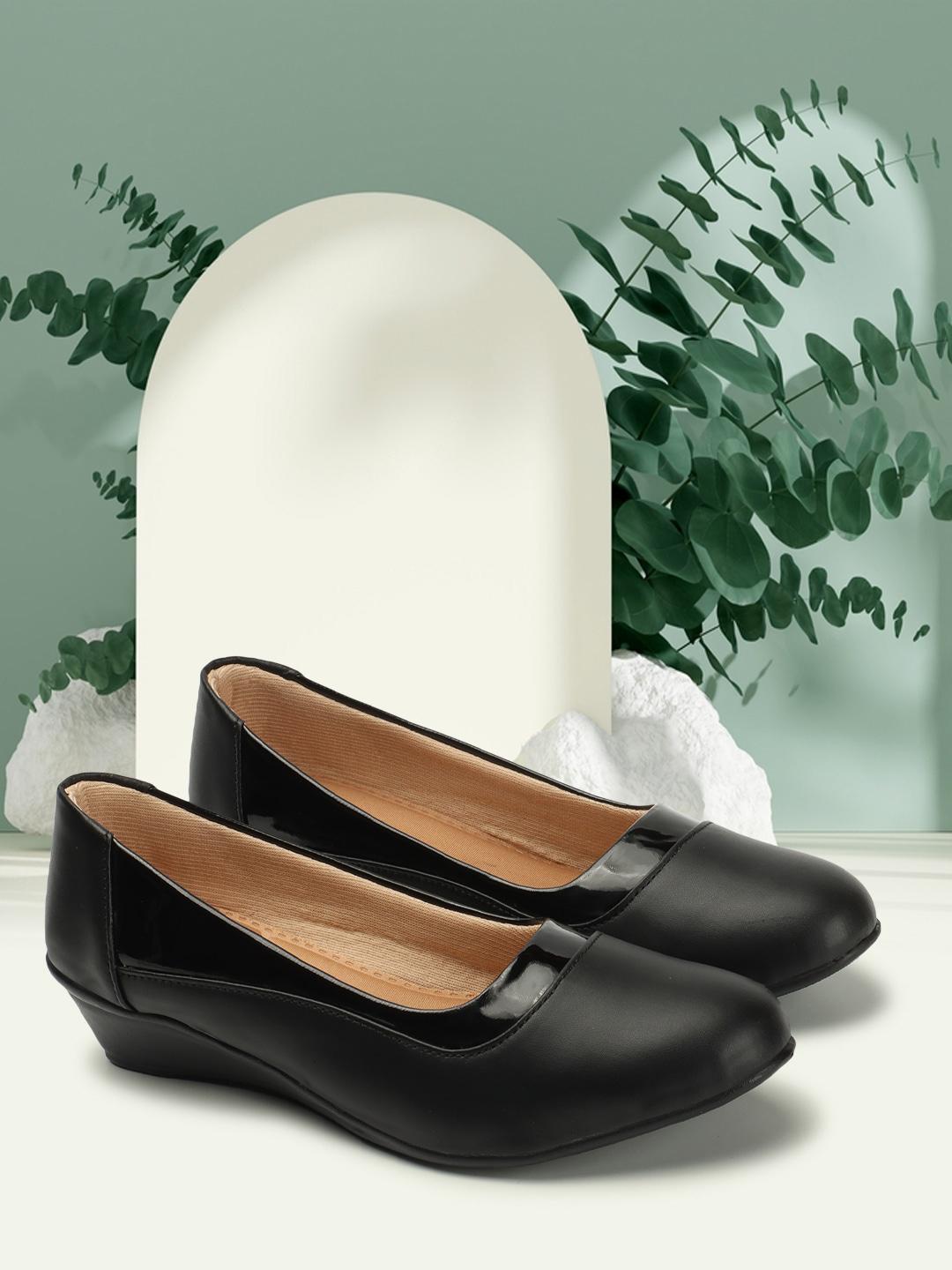 Buy Colo Textured Round Toe Wedges Pumps - Ballerinas for Women ...