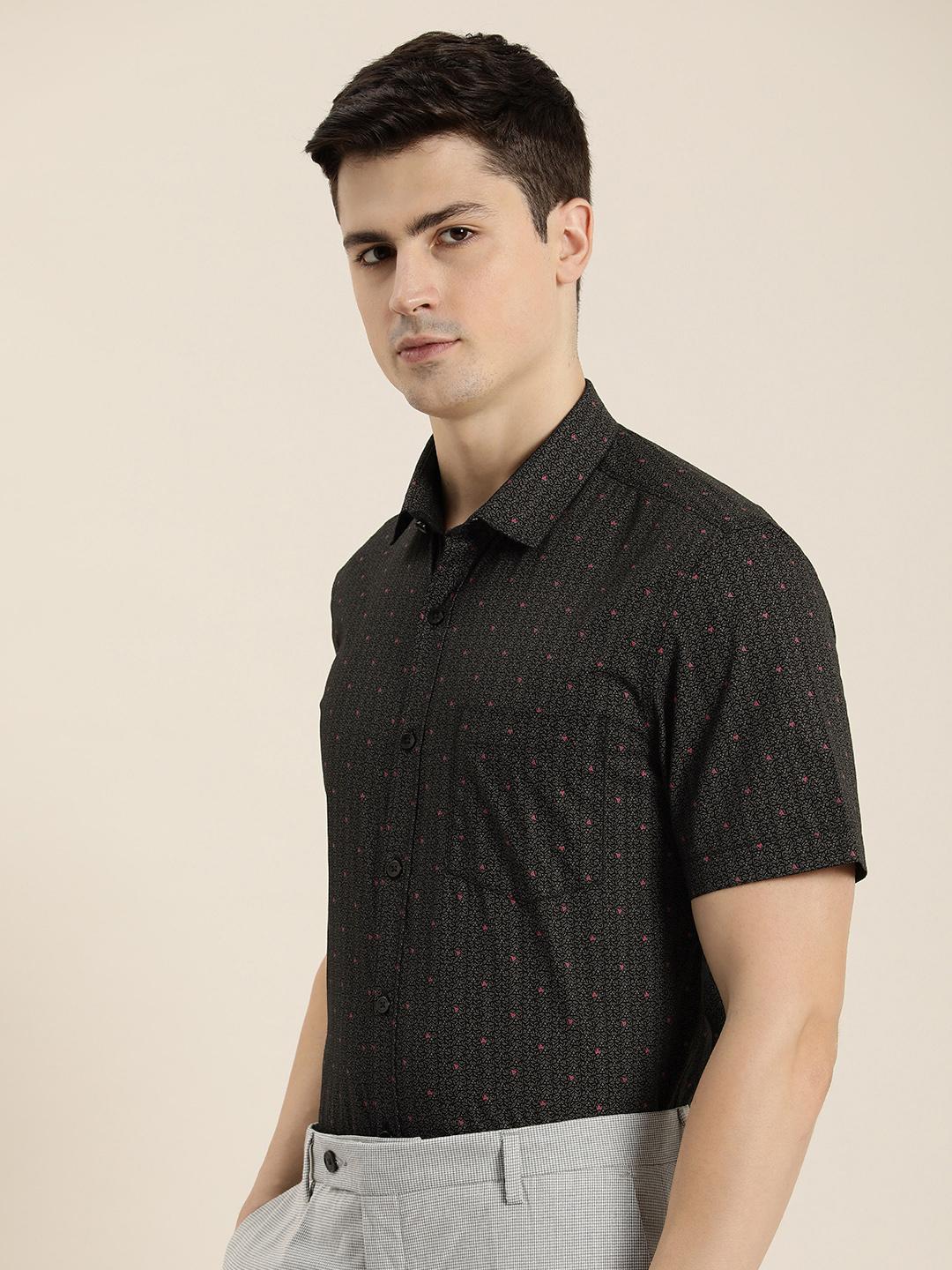 Buy INVICTUS Men Original Slim Fit Opaque Printed Formal Pure Cotton ...